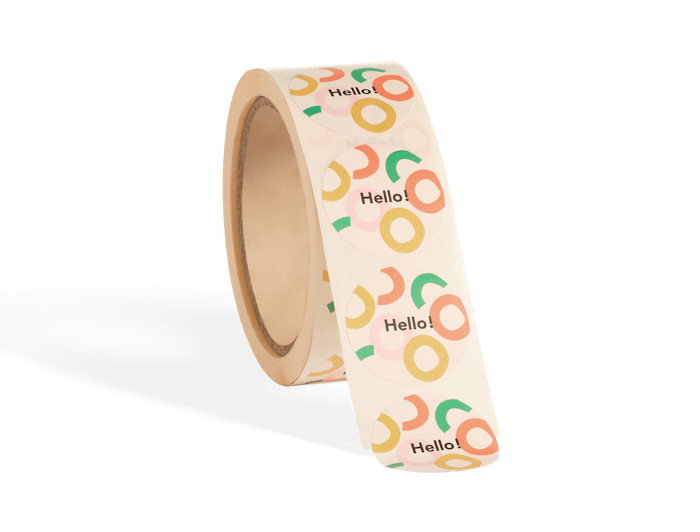 Okrągła naklejka Hello | zapakuj.to