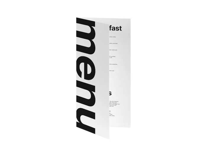 Printed Menu Card