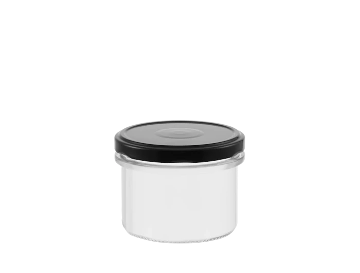 Petit pot en verre avec couvercle